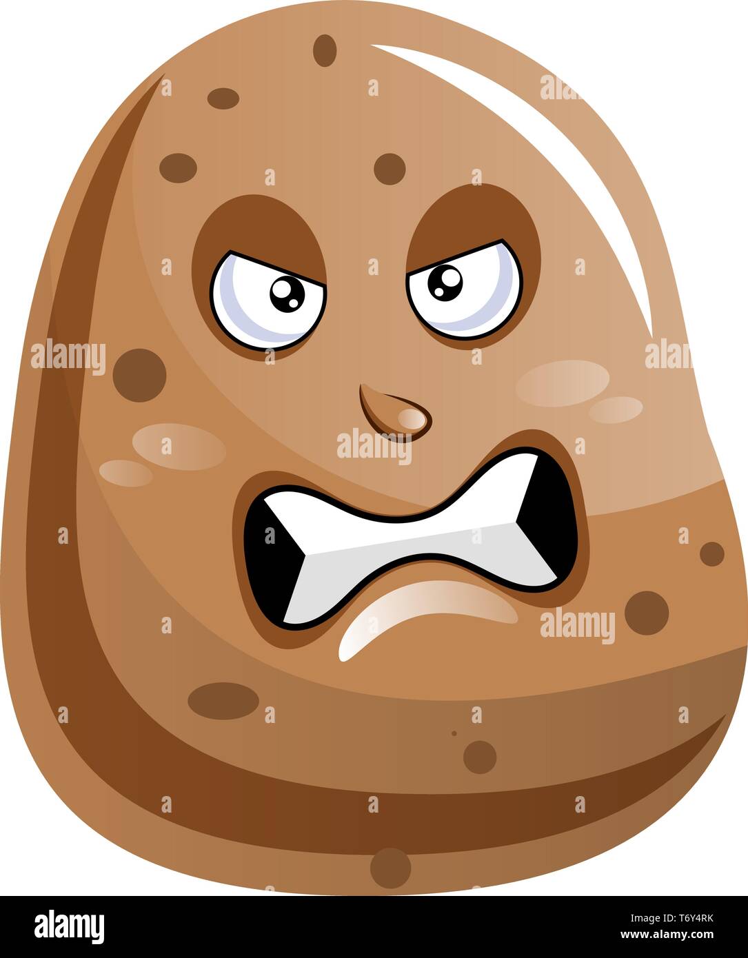 Potato looks very angry illustration vector on white background Stock ...