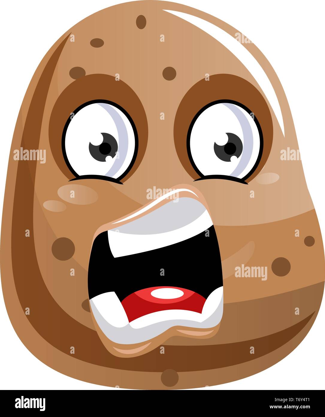 Angry looking brown potato illustration vector on white background ...