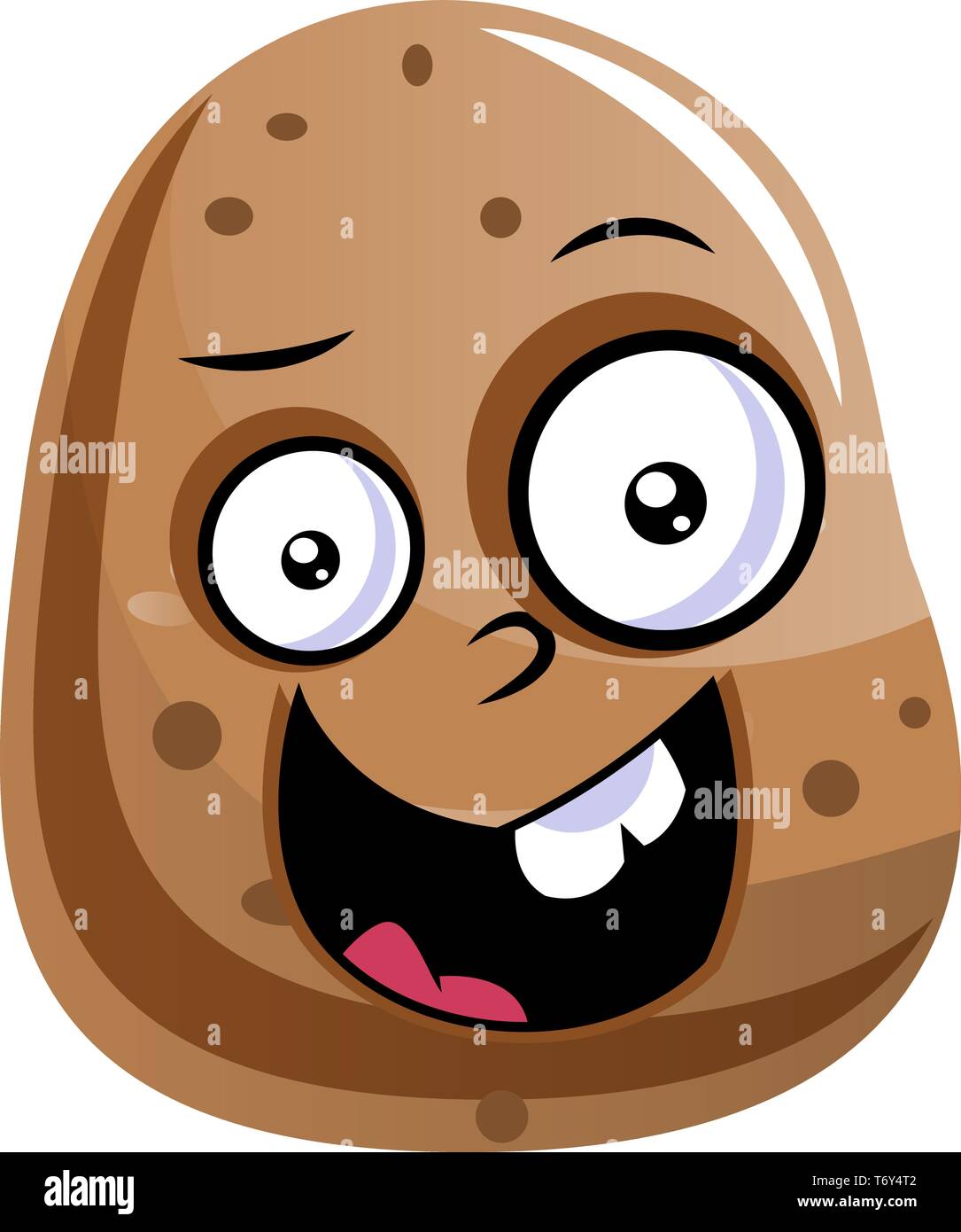 Creepy looking brown potato illustration vector on white background ...