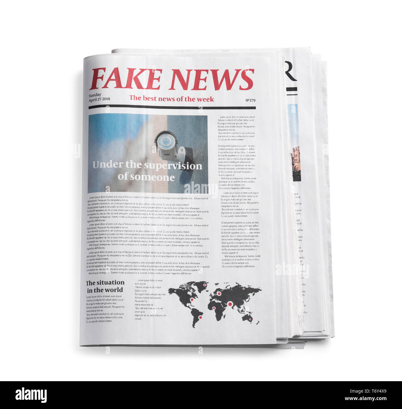 Newspapers on white background Stock Photo - Alamy