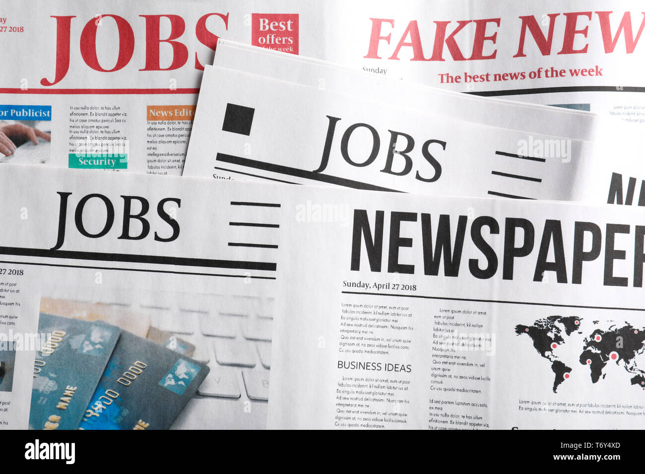 Many newspapers, closeup Stock Photo - Alamy