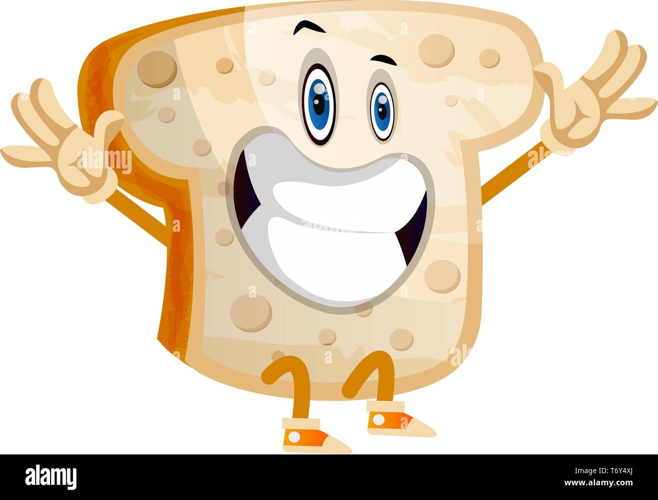 Happy Bread illustration vector on white background Stock Vector Image ...