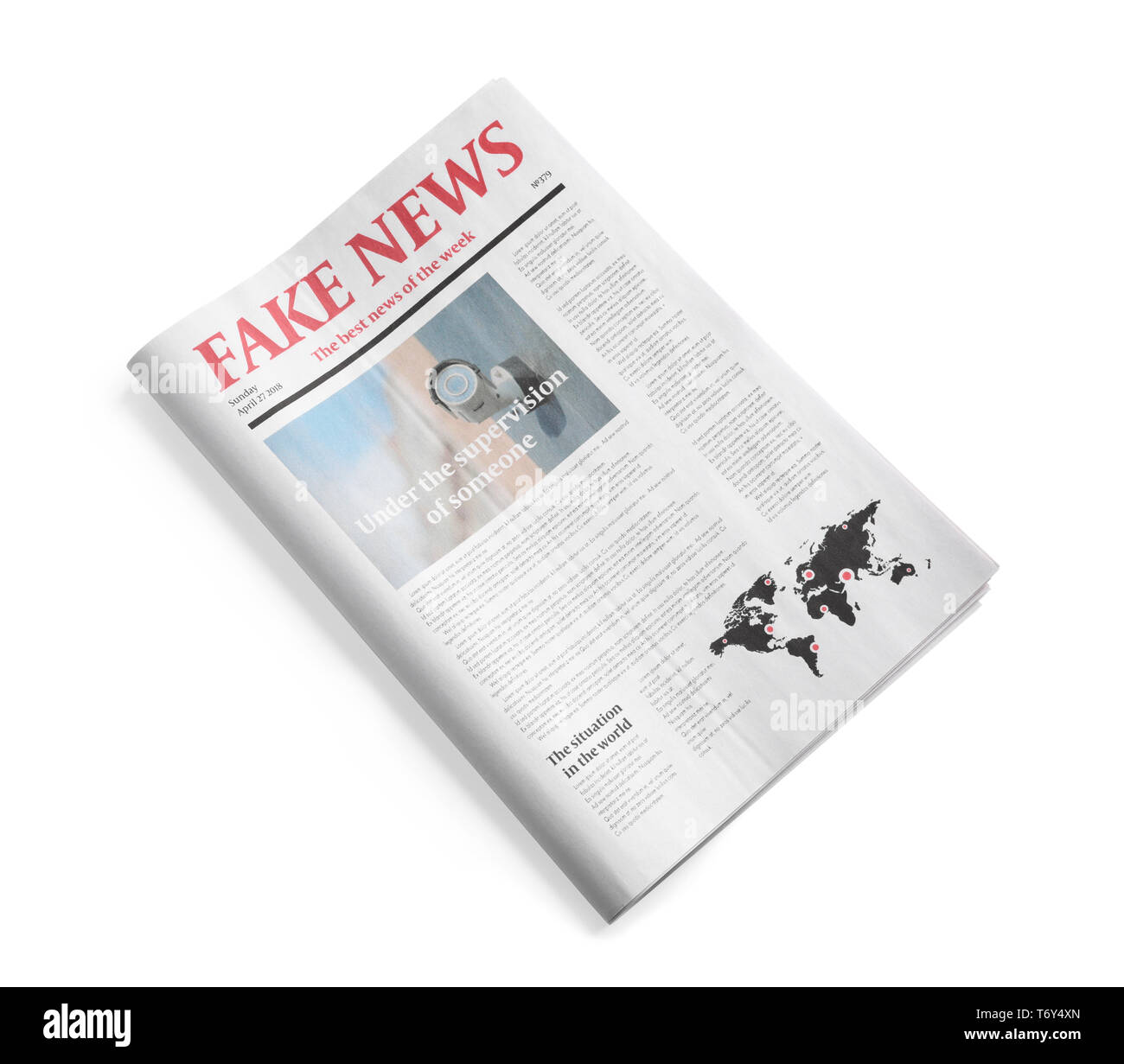 Newspaper on white background Stock Photo - Alamy