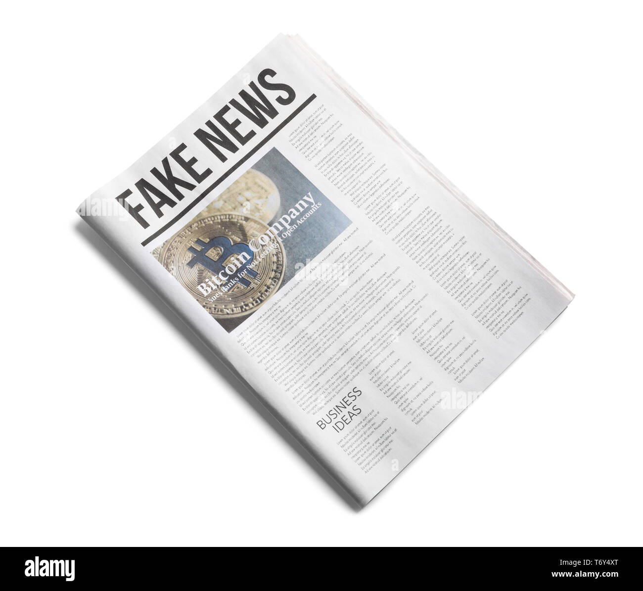 Newspaper on white background Stock Photo - Alamy