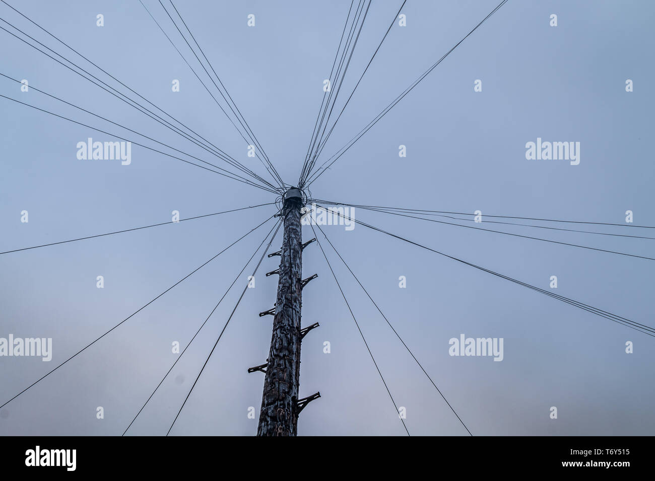 In the area London, the concept of wires with electric poles in the ...