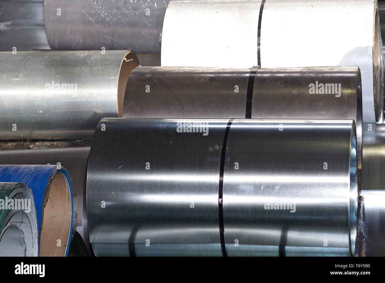 Rolls of cold-rolled galvanized steel in stock, Russia Stock Photo - Alamy