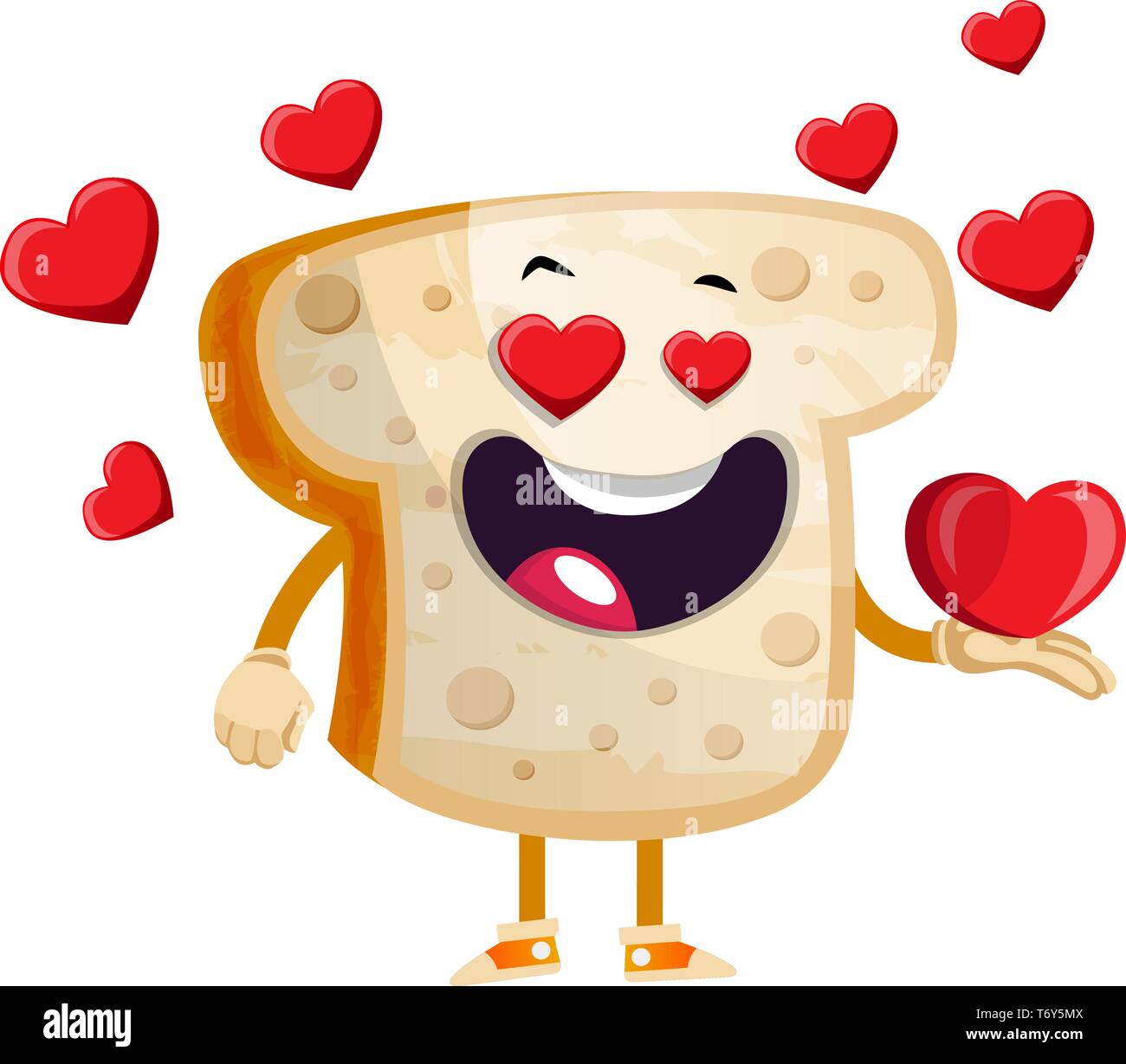 Bread in love illustration vector on white background Stock Vector ...