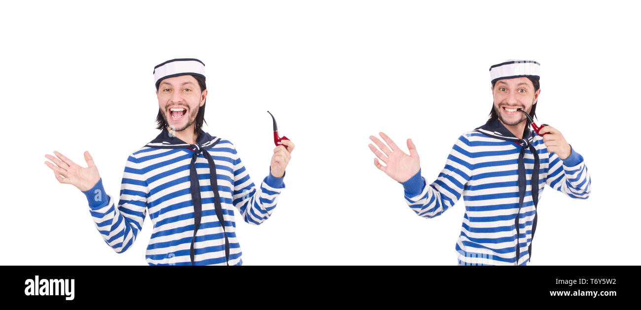 Funny sailor isolated on the white Stock Photo - Alamy