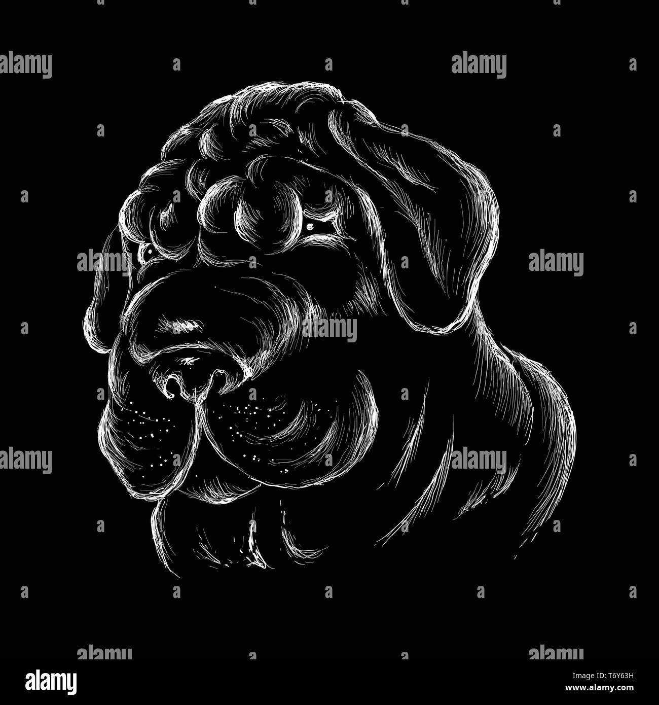 The Vector logo dog or wolf for tattoo or T-shirt design or outwear ...