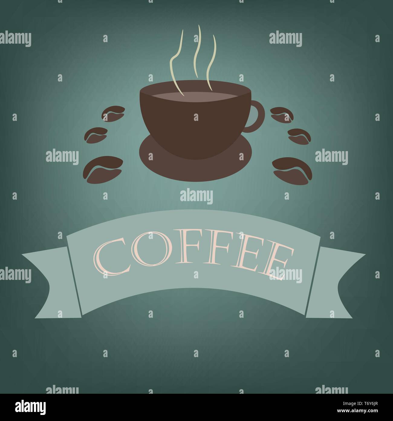 vector logo for advertising banner for a restaurant with a cup of ...