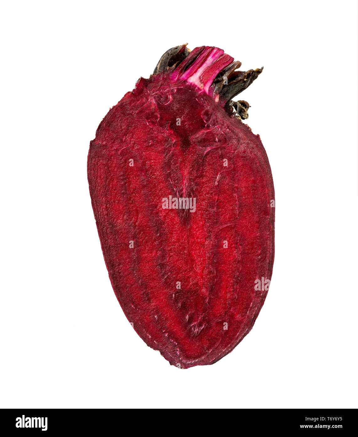 Half of fresh ripe Beet cut in shape of heart muscle myocard. Healthy ...
