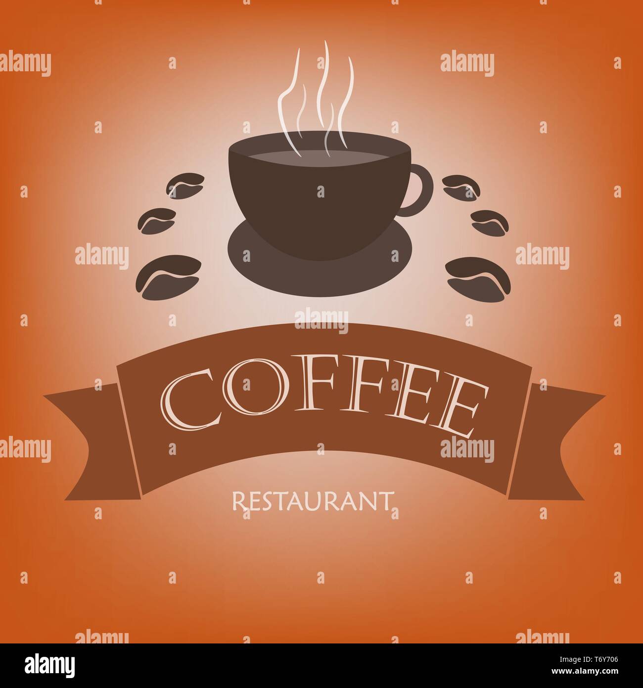 vector logo for advertising banner for a restaurant with a cup of ...