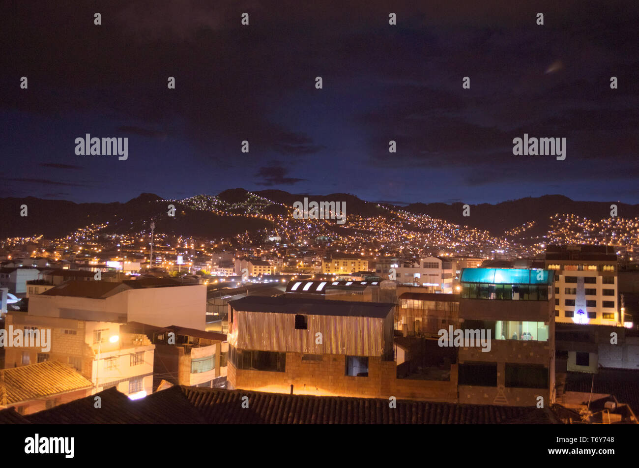 Night view of Cusco, Peru Stock Photo - Alamy