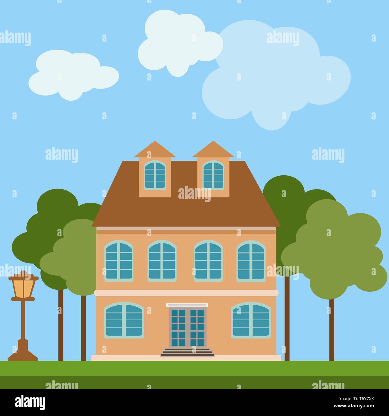 Lantern on door building Stock Vector Images - Alamy