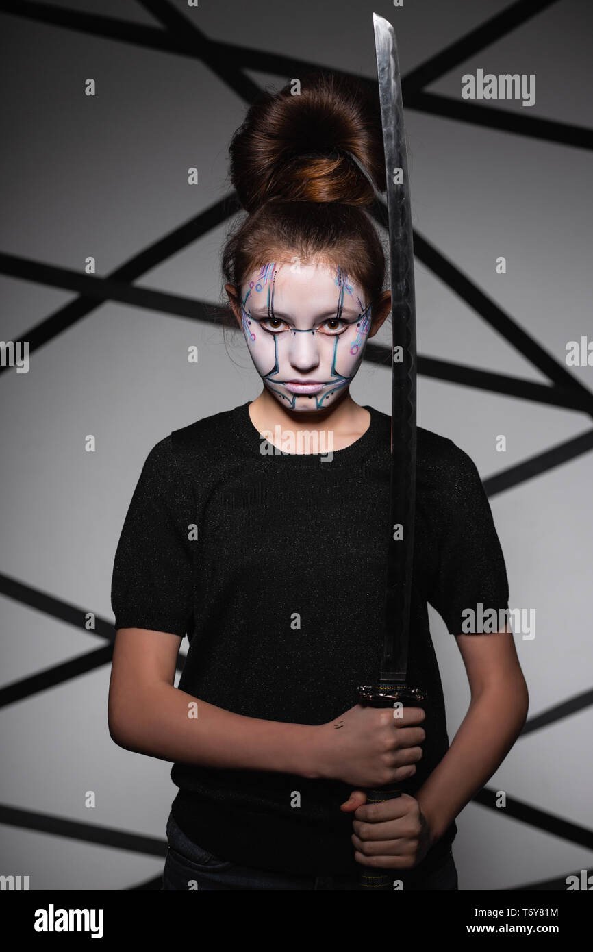 Girl with a sword Stock Photo - Alamy