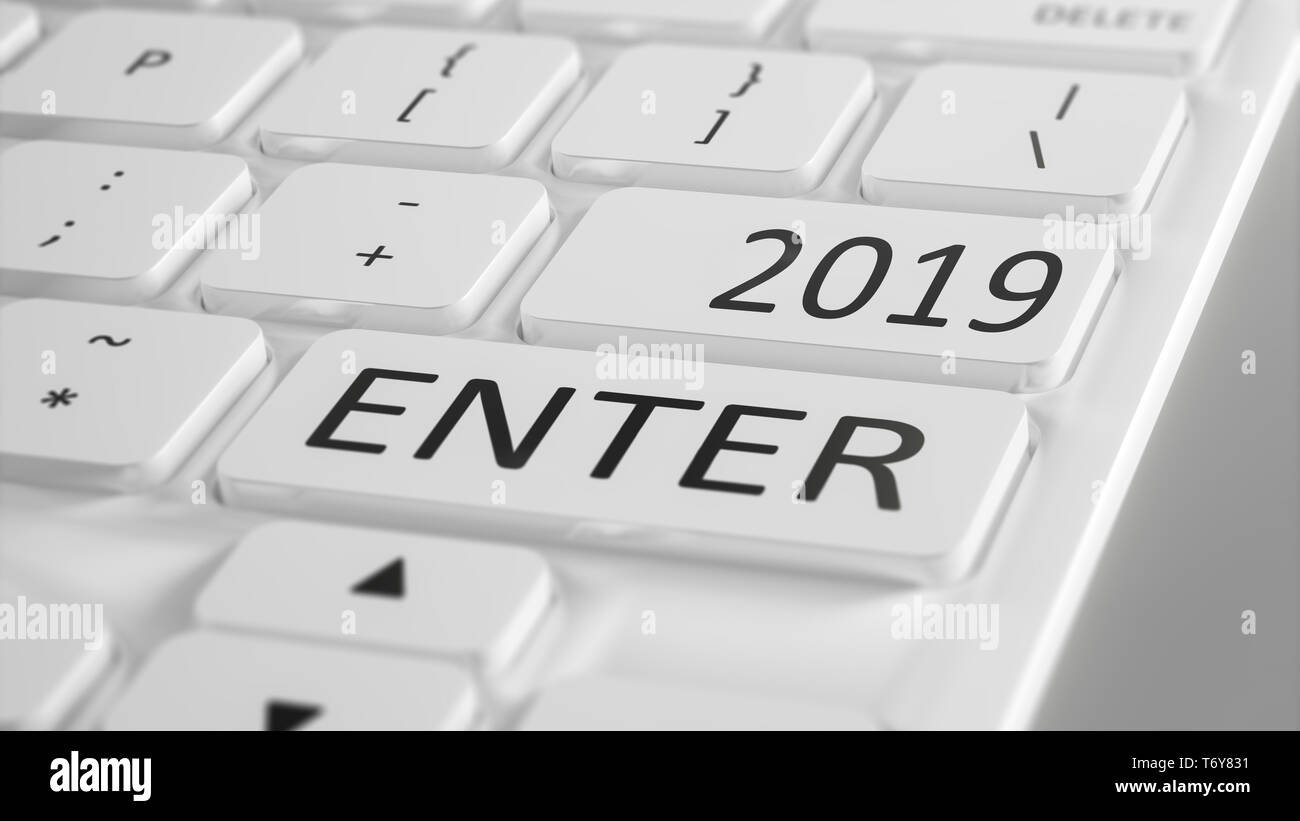 computer keyboard New Year 2019 Stock Photo - Alamy