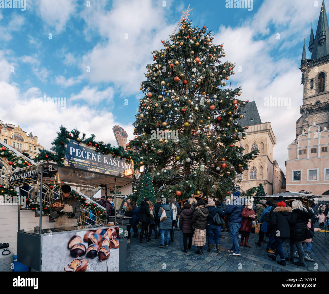 Christmas tree at Old Town Square in Prague Stock Photo - Alamy