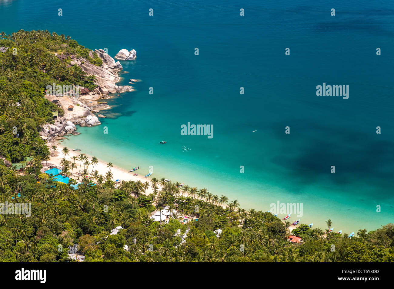 Aerial view to a tropical beach Stock Photo - Alamy