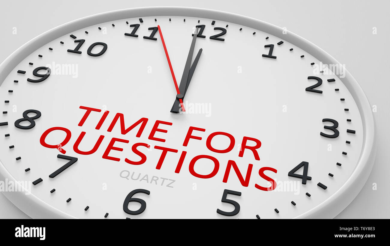 time for questions modern bright clock style Stock Photo - Alamy