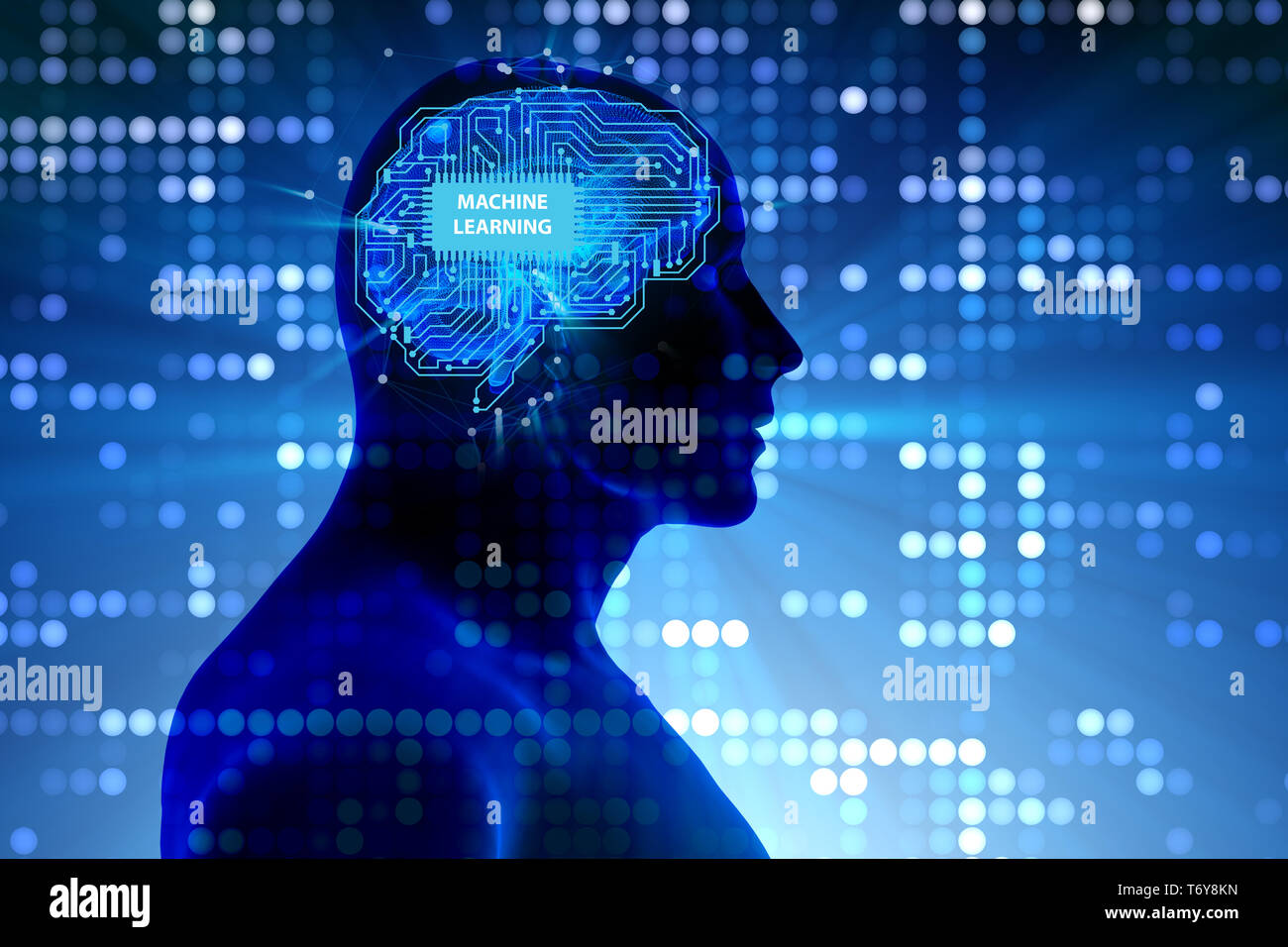 Machine learning concept - 3d rendering Stock Photo - Alamy