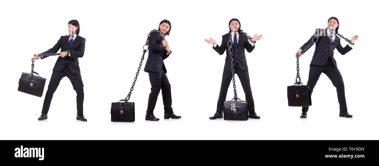 Man with chain isolated on the white Stock Photo - Alamy