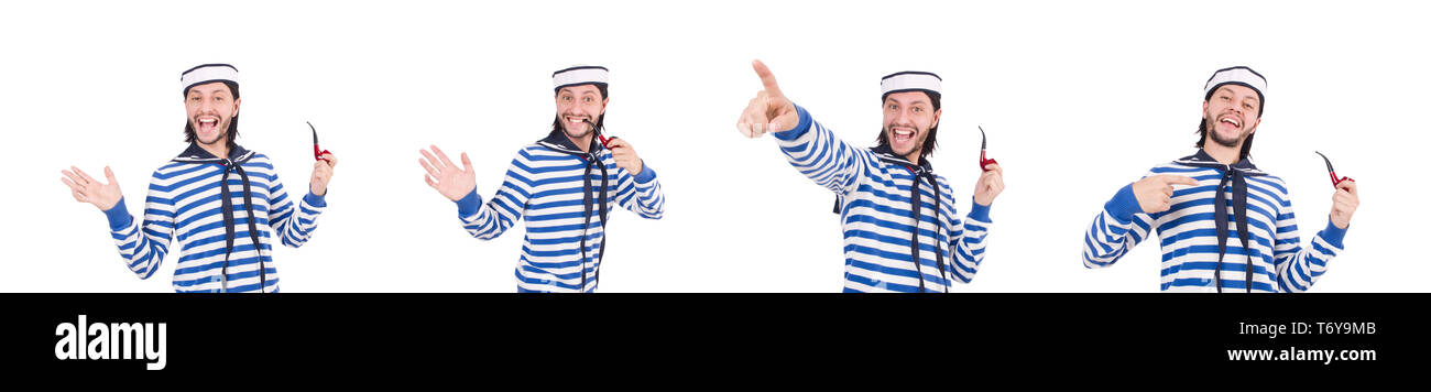 Funny sailor isolated on the white Stock Photo - Alamy