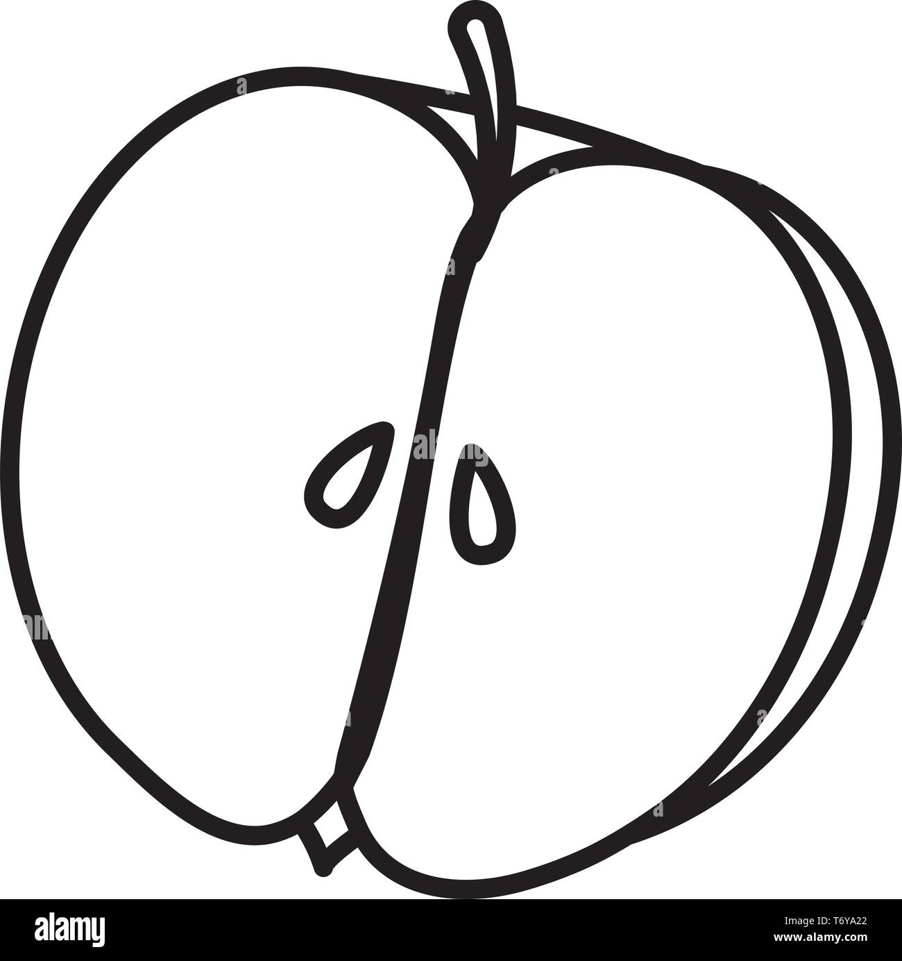 fresh apple fruit half vector illustration design Stock Vector Image ...