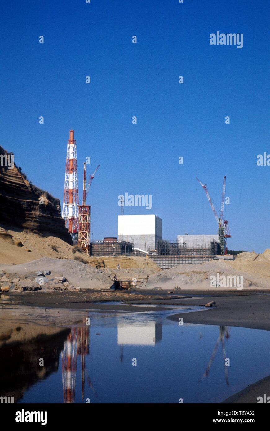 Fukushima Daiichi Nuclear Power Plant, under construction on a sunny ...
