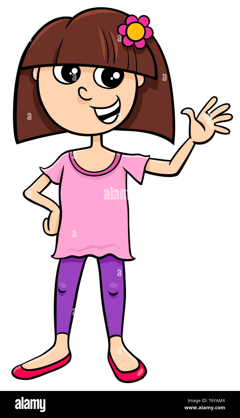 teen girl character cartoon illustration Stock Photo - Alamy