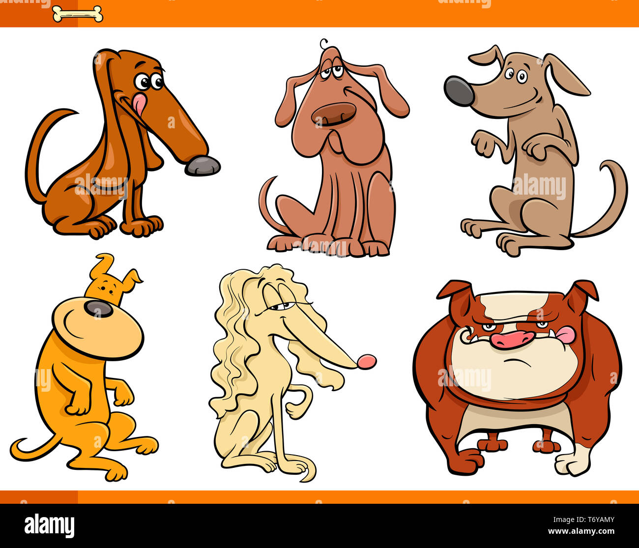 dogs cartoon characters set Stock Photo - Alamy