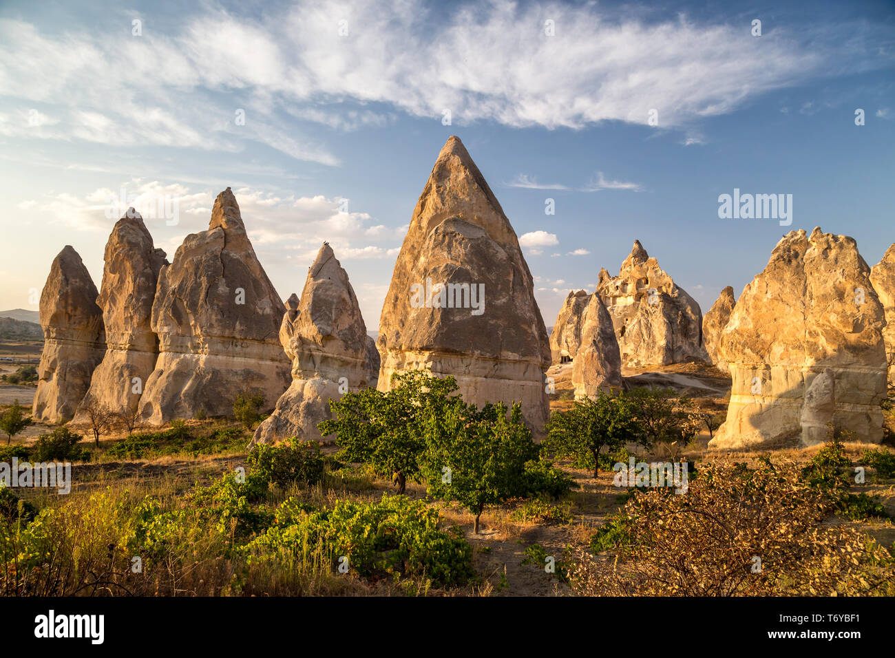 Rock formations called fairy chimneys. Cappadocia, Turkey Stock Photo ...