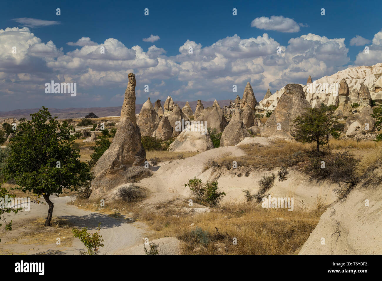 Rock formations called fairy chimneys. Cappadocia, Turkey Stock Photo ...