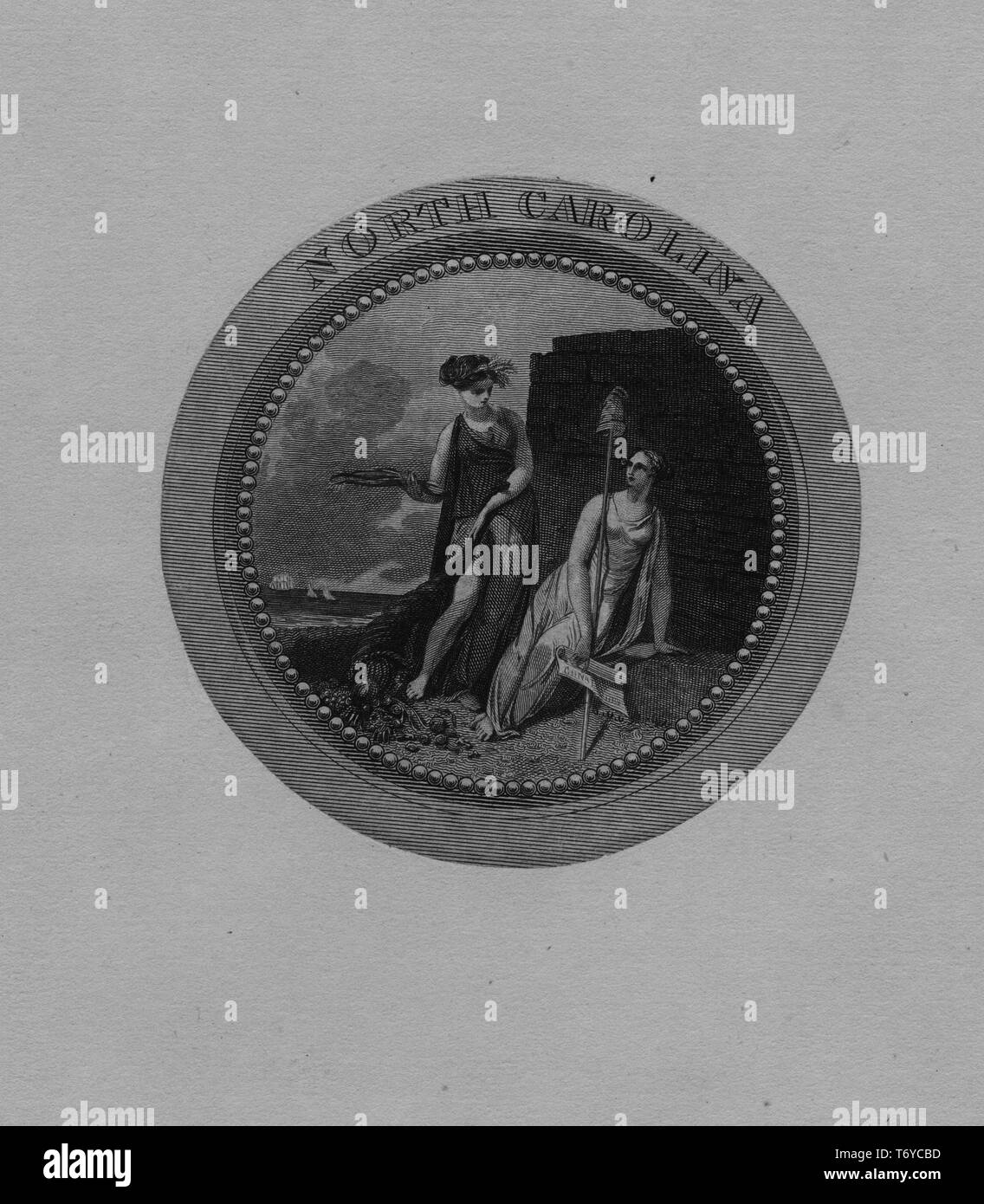 Engraving of the north carolina state seal hi-res stock photography and ...