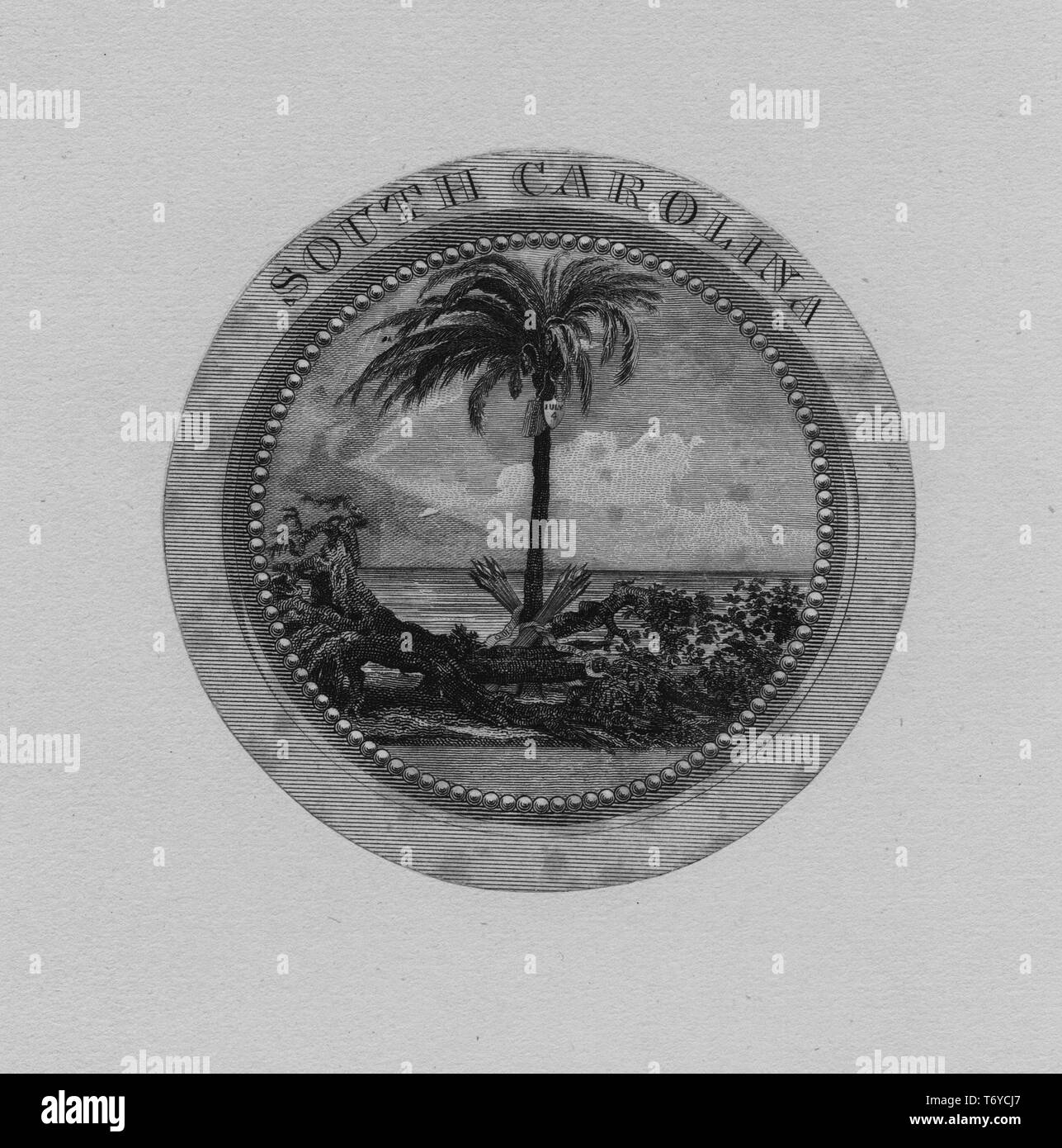 Engraving of the state seal of south carolina hi-res stock photography ...