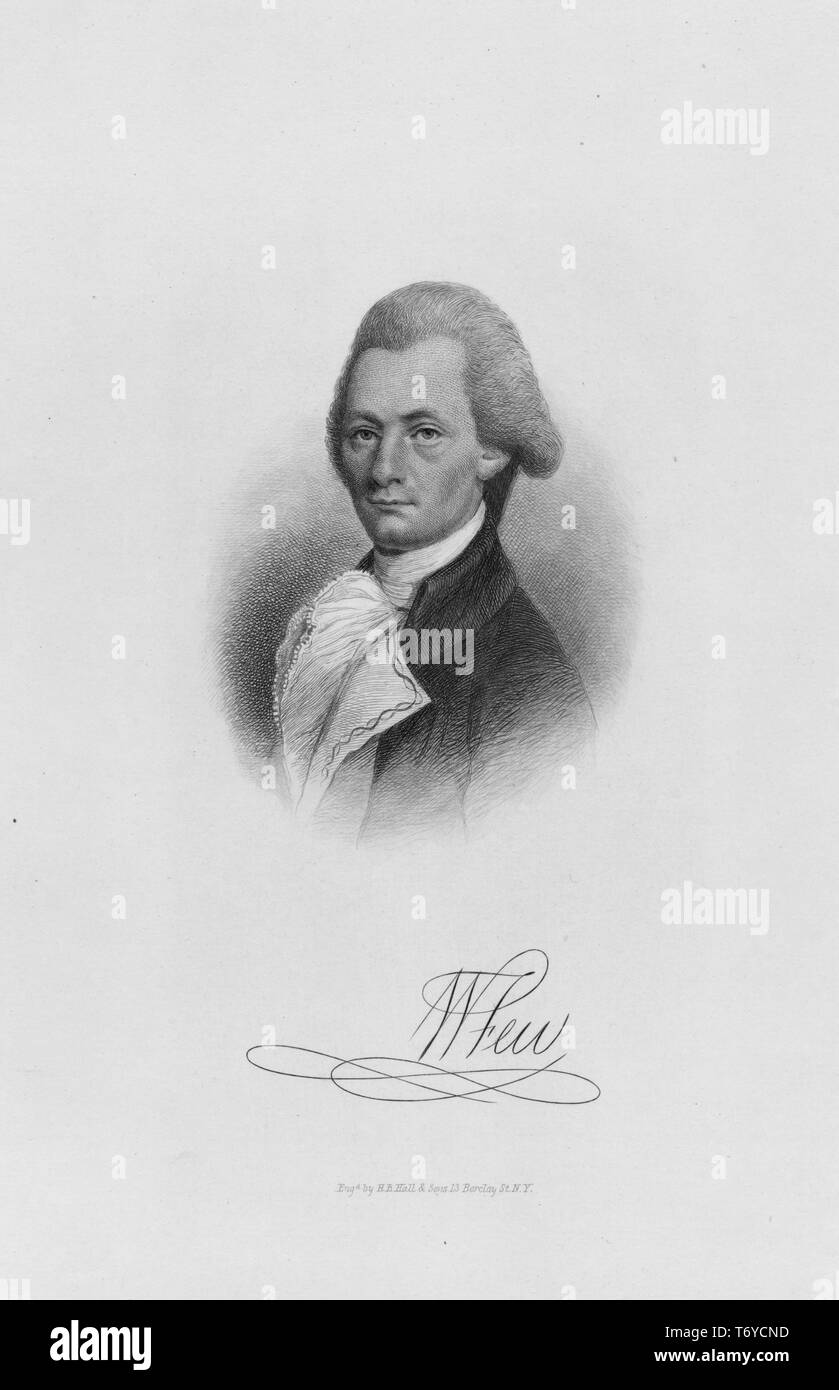 Engraved portrait of William Few, Founding Father of the United States ...