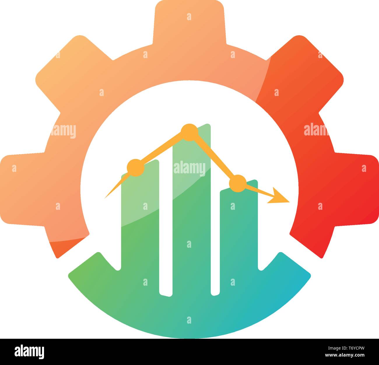 gear chart logo design industrial icon element illustration - vector ...