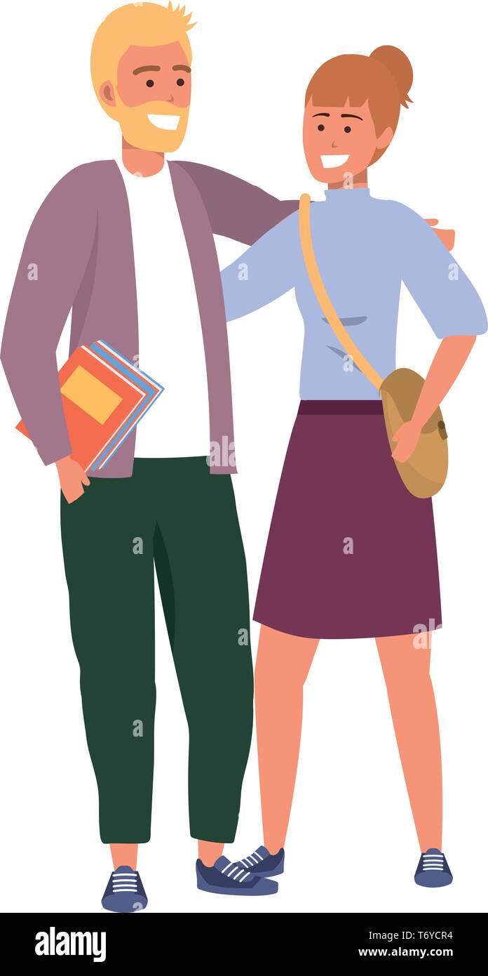 Smiling millennial couple relax Stock Vector Images - Alamy