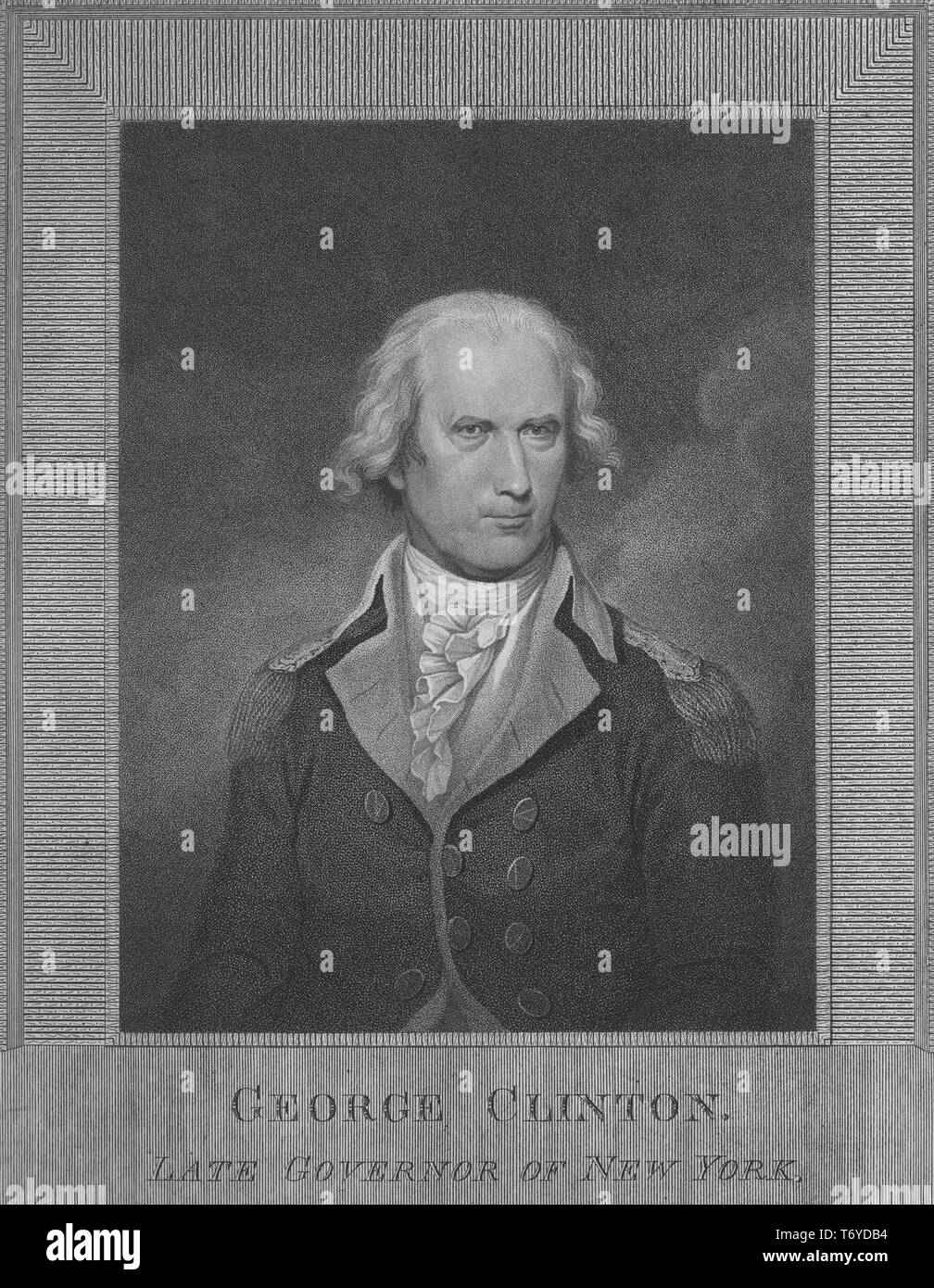 Engraved portrait of George Clinton, the fourth Vice President of the ...