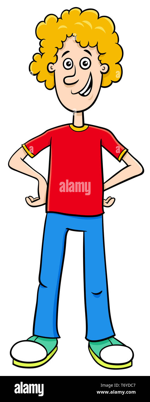young boy character cartoon illustration Stock Photo - Alamy