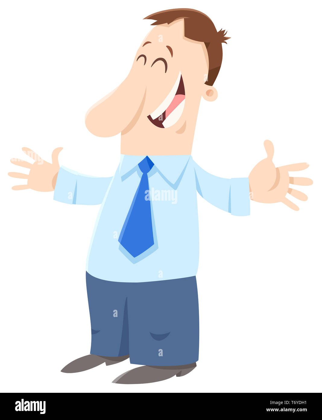 happy businessman cartoon character Stock Photo - Alamy
