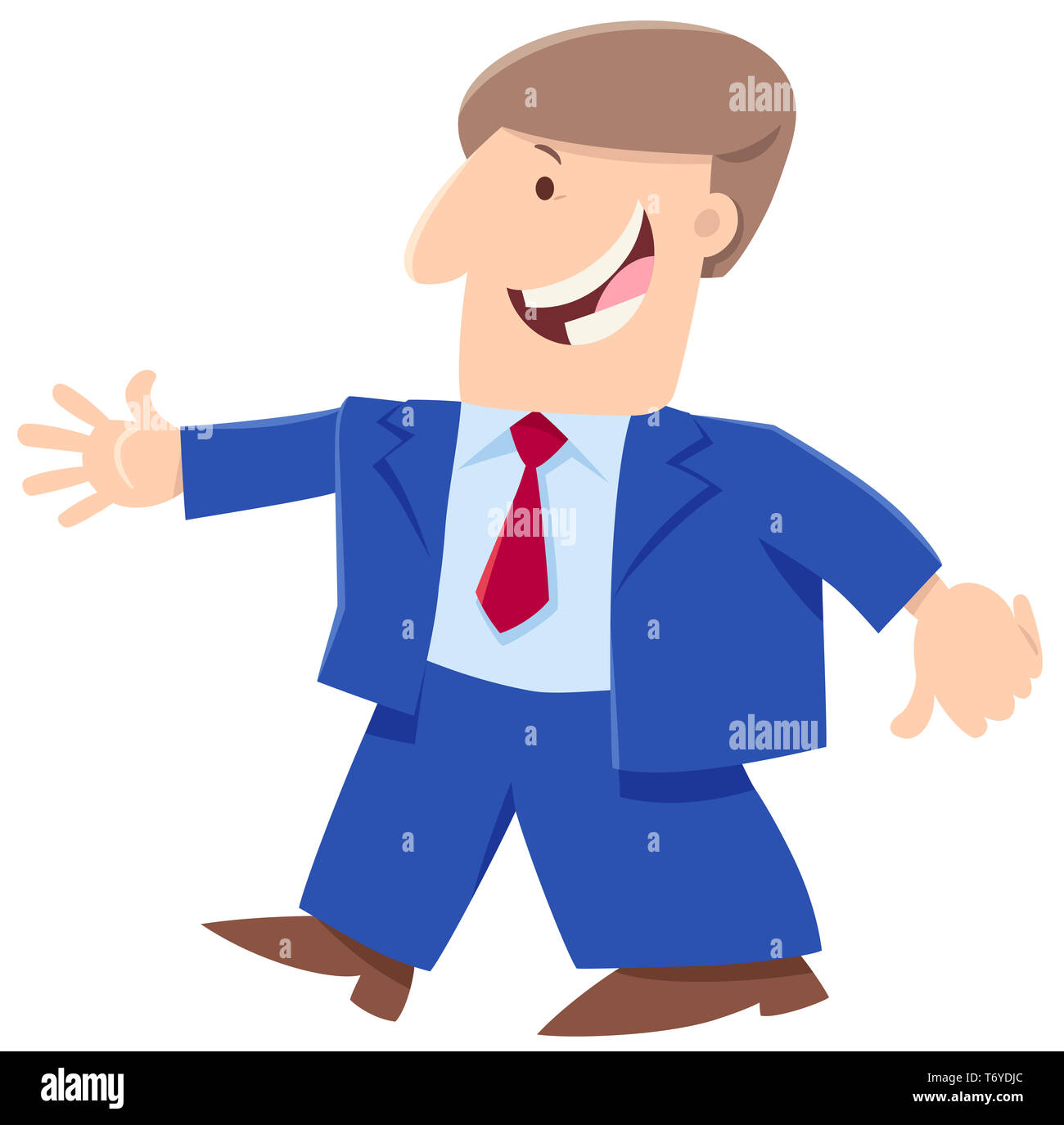 happy businessman cartoon character Stock Photo - Alamy