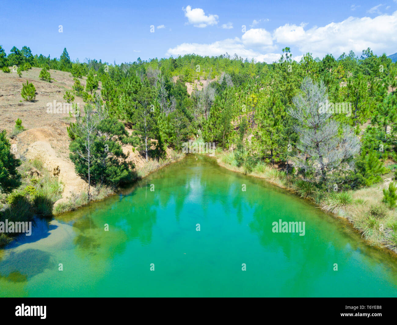 Blue wells panoramic view Colombia Stock Photo - Alamy