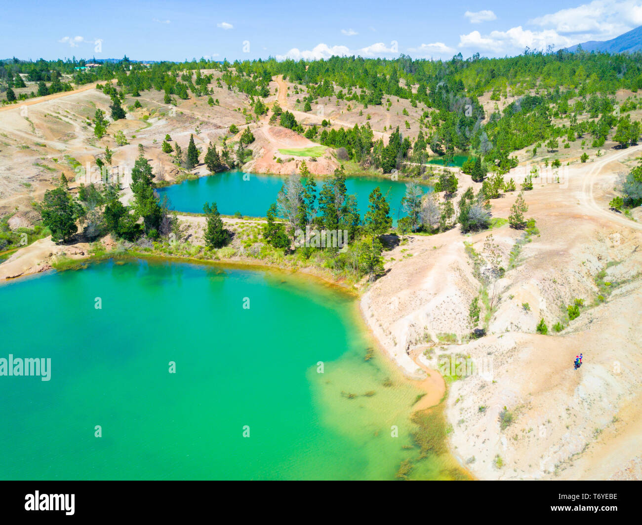 Blue wells aerial view Colombia Stock Photo - Alamy