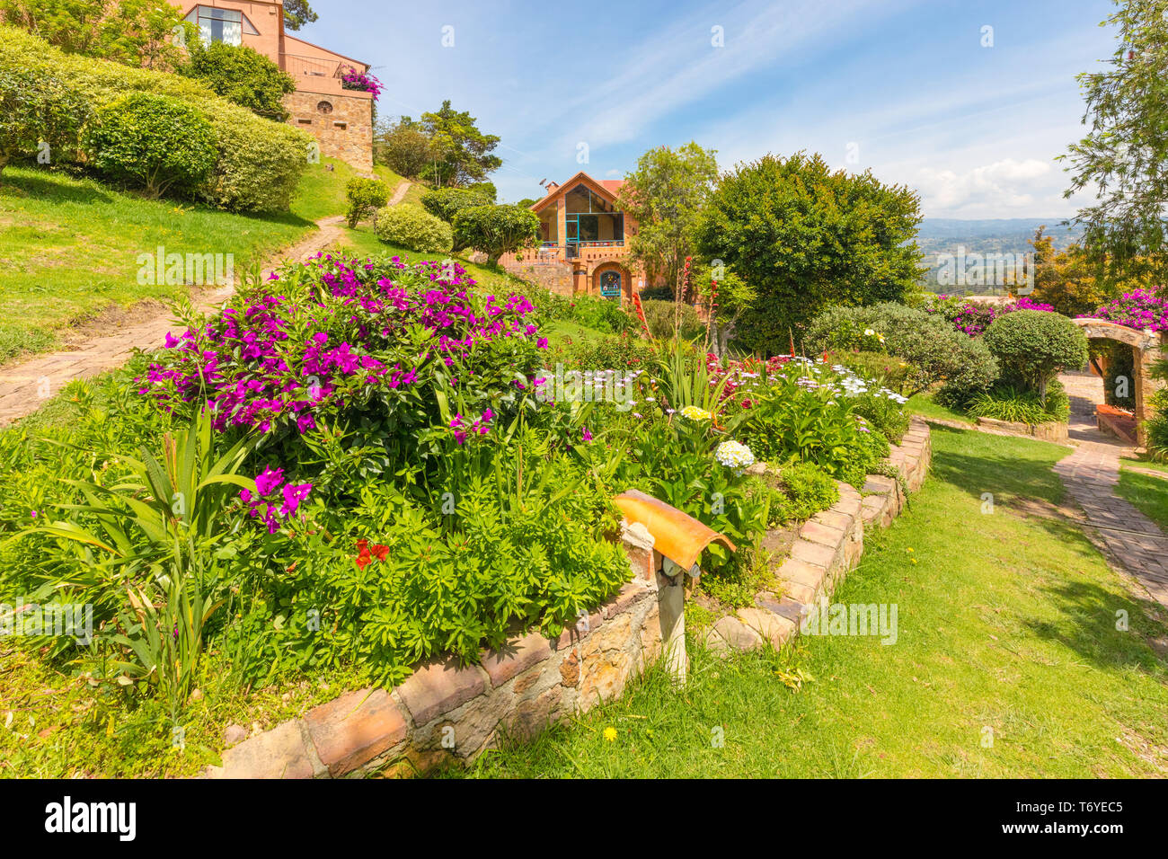 houses with garden in Colombia Stock Photo - Alamy