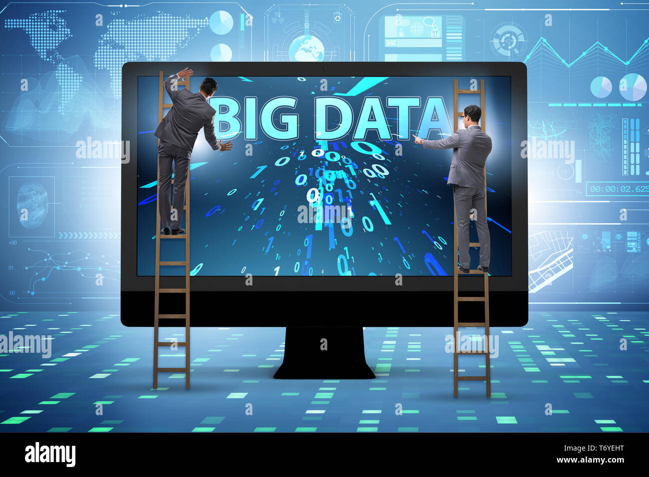 Big data concept with data mining analyst Stock Photo - Alamy