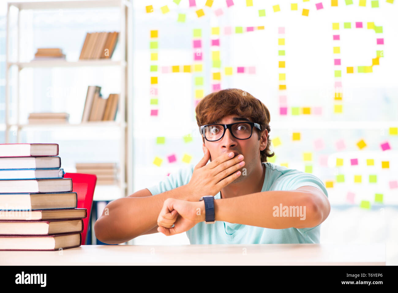 Student preparing for university exams Stock Photo - Alamy