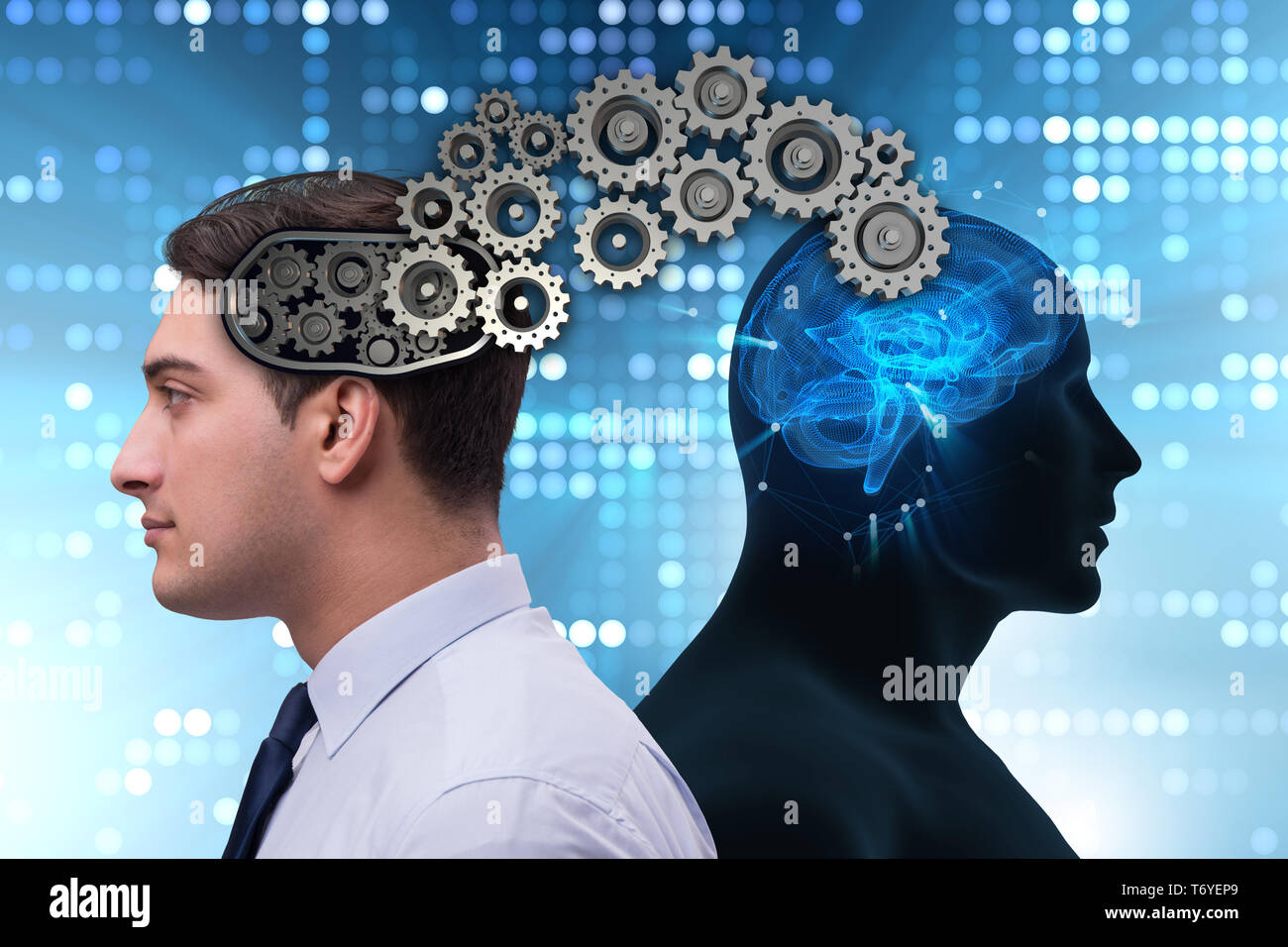 Cognitive computing concept as future technology with businessma Stock ...