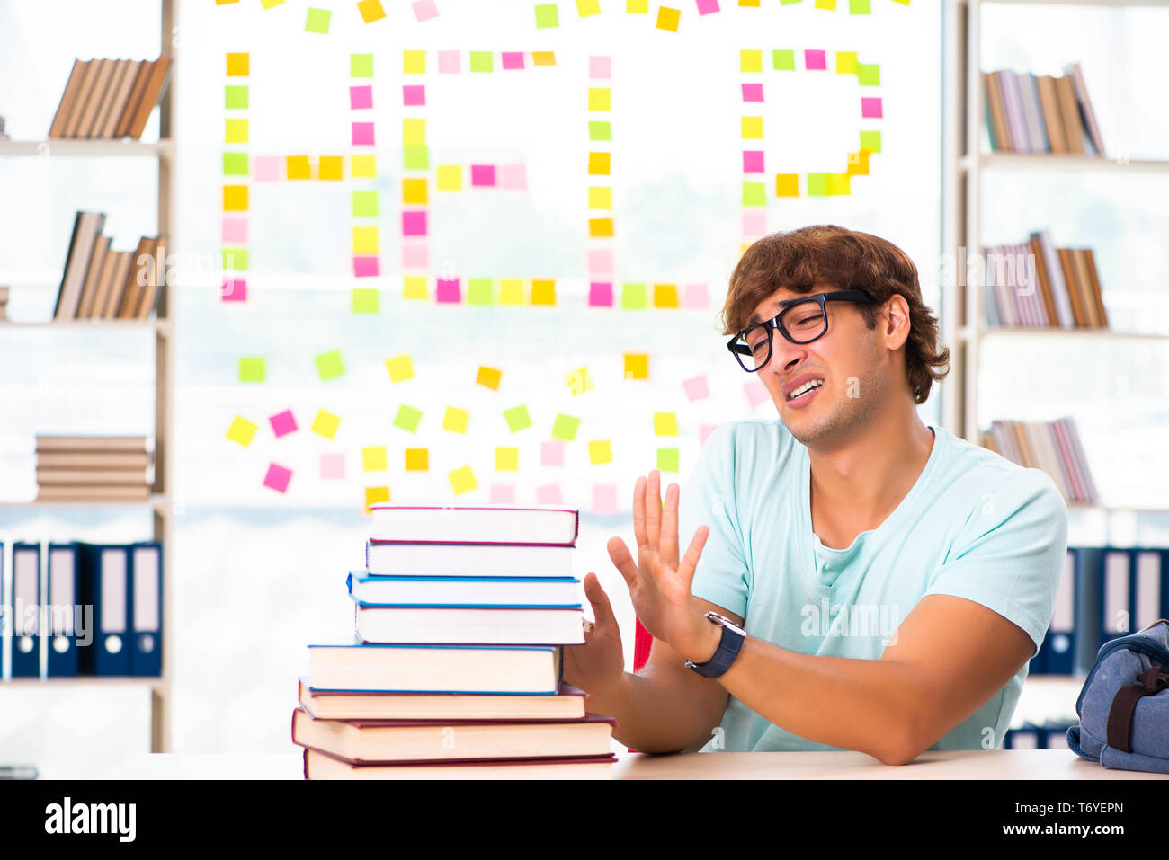 Student preparing for university exams Stock Photo - Alamy