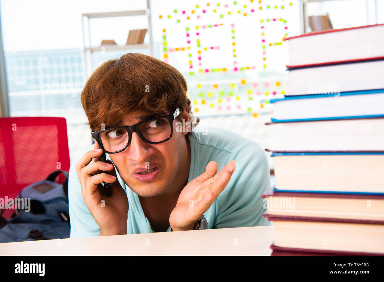 Student preparing for university exams Stock Photo - Alamy