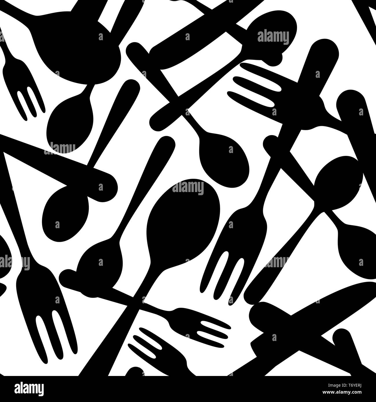 Seamless pattern cooking kitchen Black and White Stock Photos & Images ...